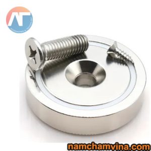 Nam châm tròn bọc inox lỗ vat chìm D25mm - ANT VIỆT NAM